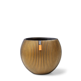 Buy Capi vase Nature Groove round gold - Indoor pot | Bakker.com