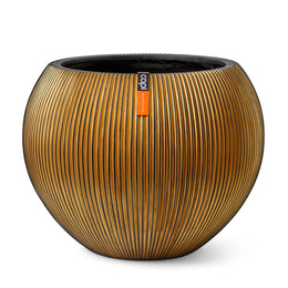 Buy Capi vase Nature Groove round gold - Indoor pot | Bakker.com