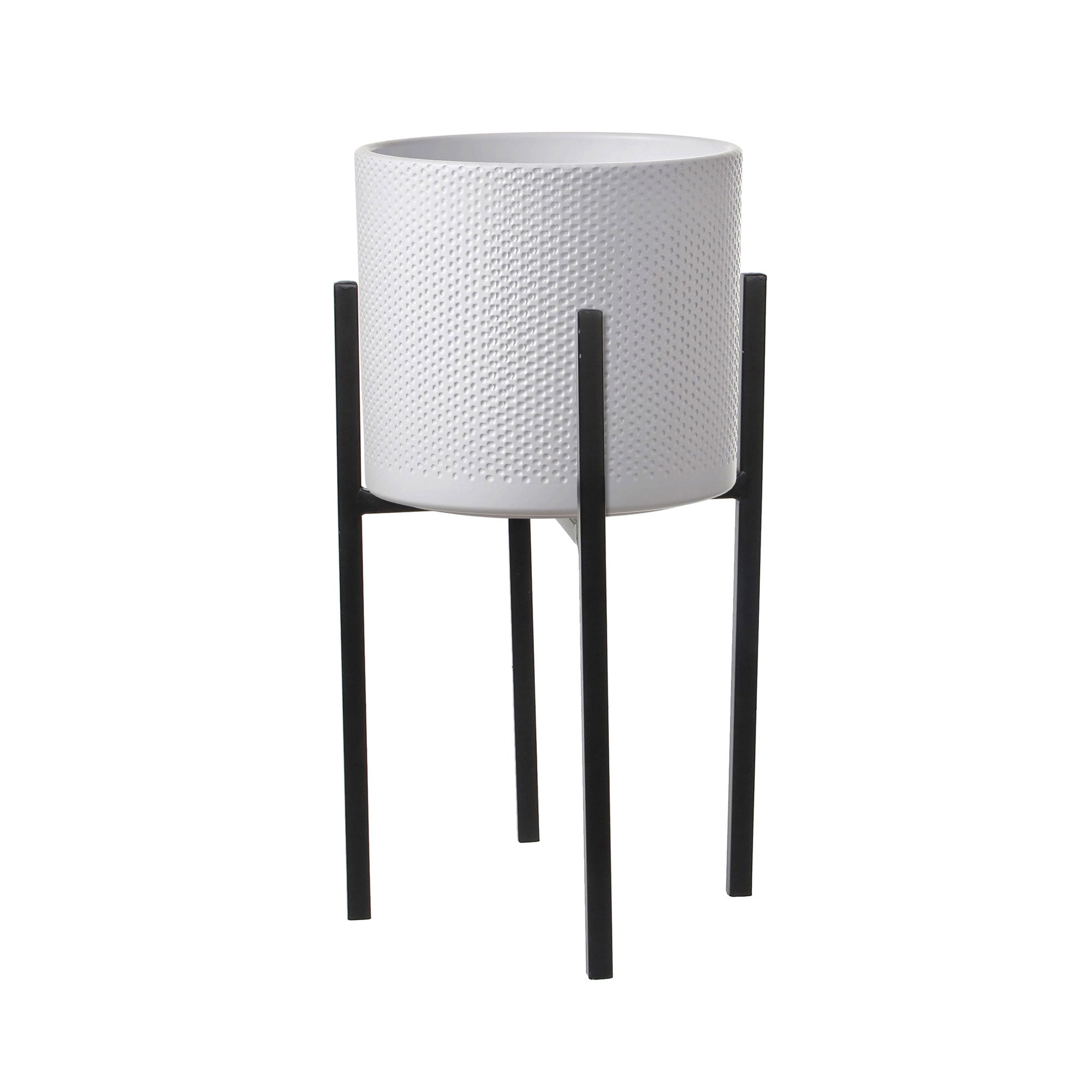 Buy Mica flower pot Era round white with plant stand - Indoor pot ...