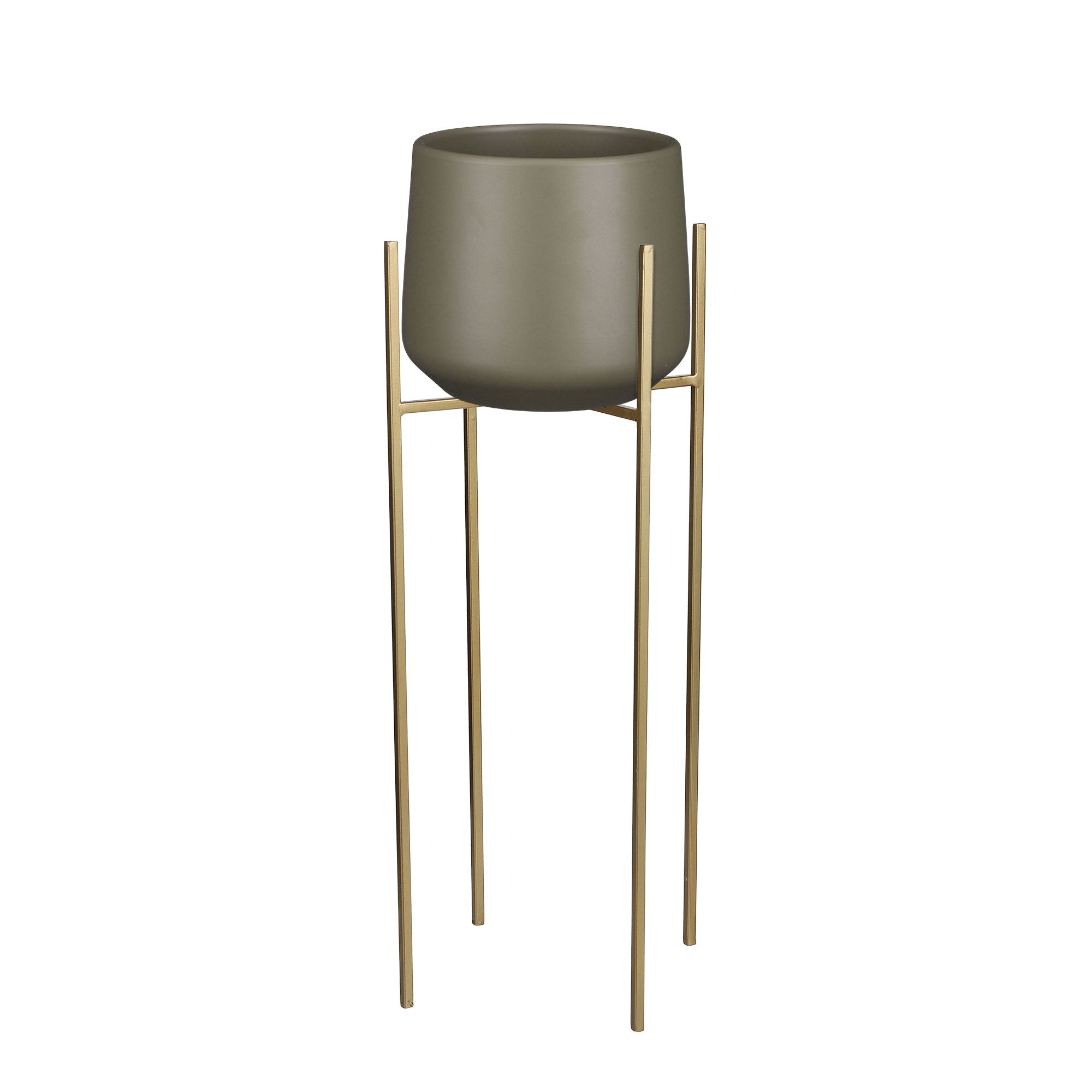 Buy Mica flower pot Amber round green with plant stand - Indoor pot ...