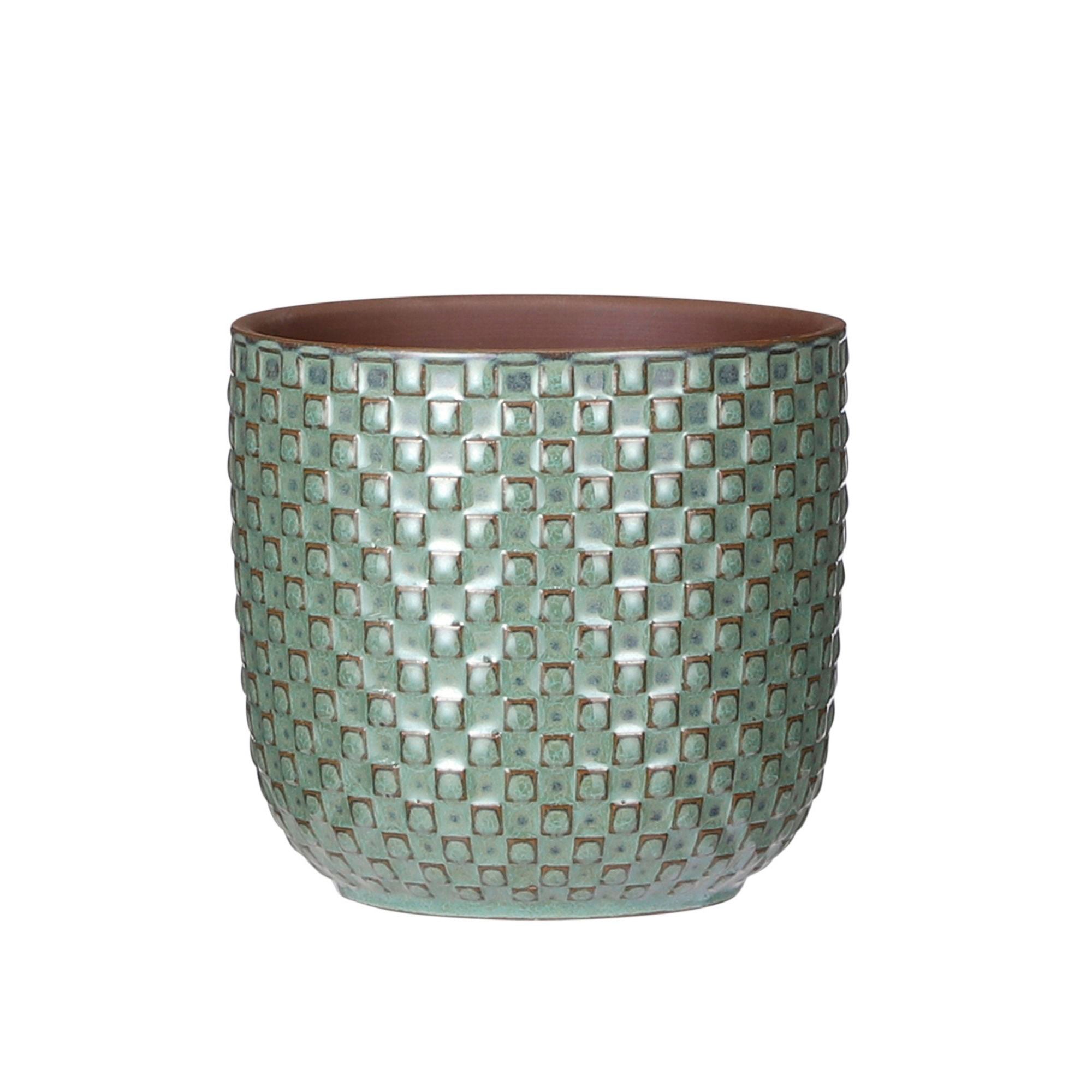 Buy Mica flower pot, round 'Daan' green — indoor pot | Bakker.com