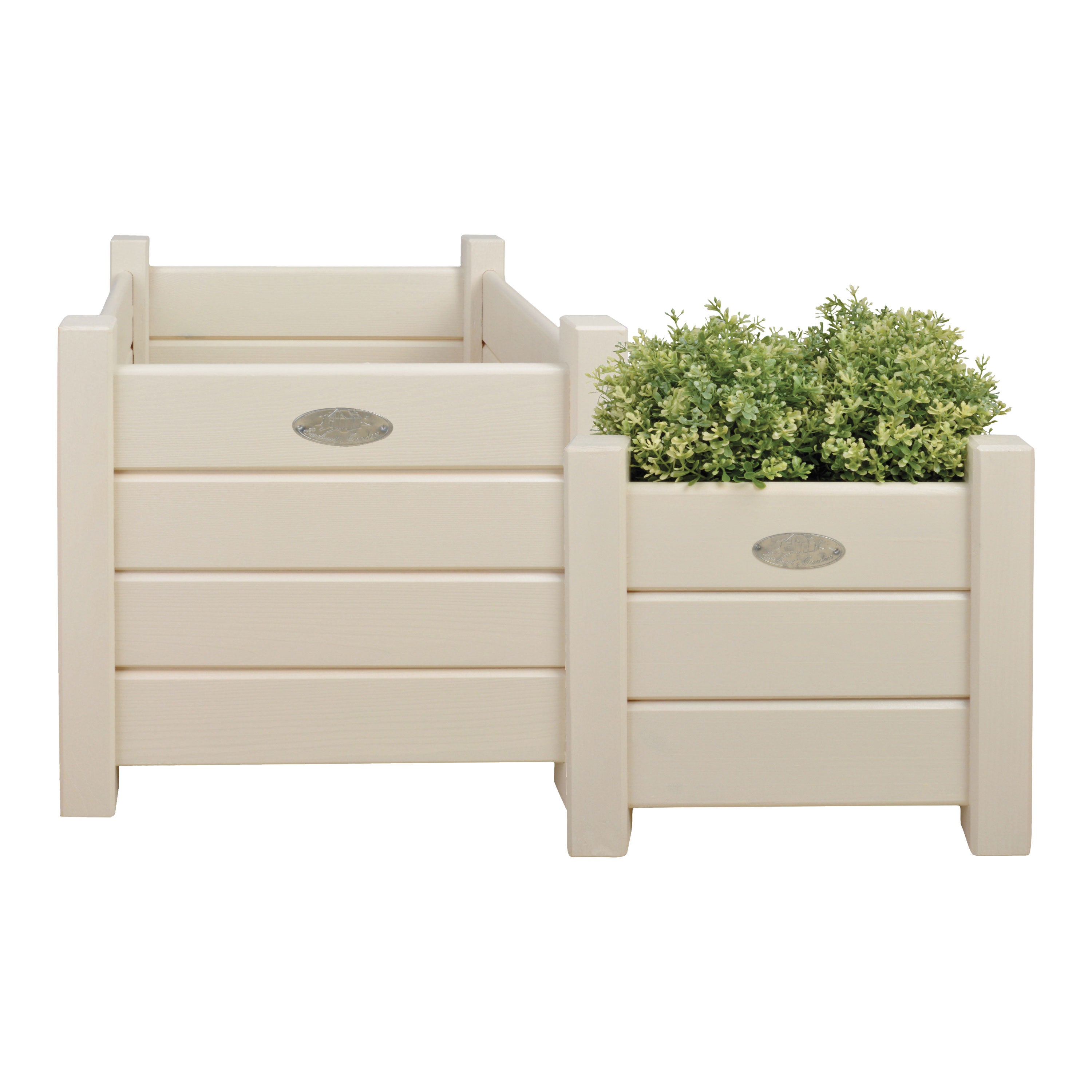 Buy 2x Wooden planters white | Bakker.com