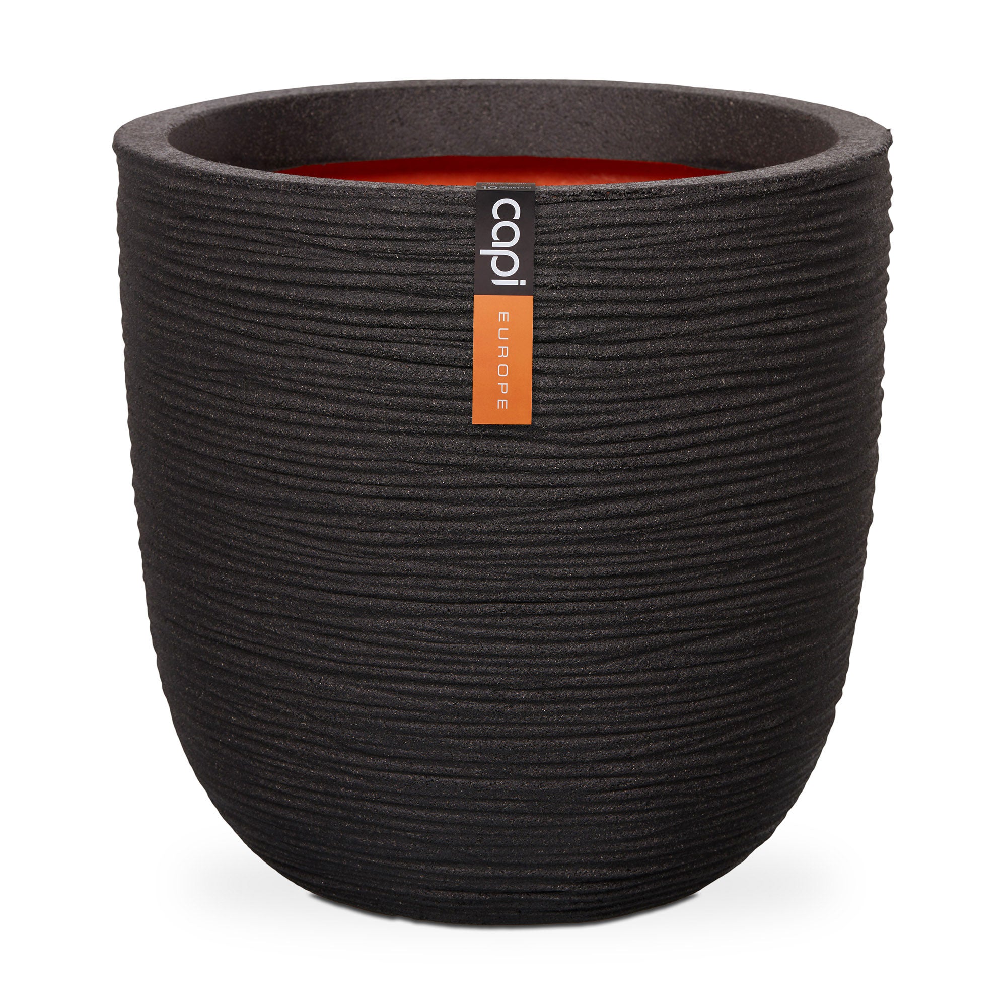 Buy Capi flower pot Nature rib round black - Indoor and outdoor pot ...